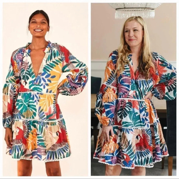 FARM Rio | Dresses | Farmrio Off White Macaw Mini Dress Size S | Poshmark